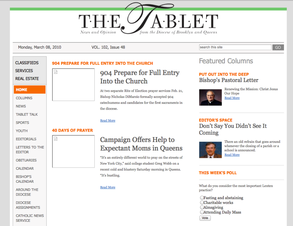 The Tablet Website Has a New Look - DeSales Media